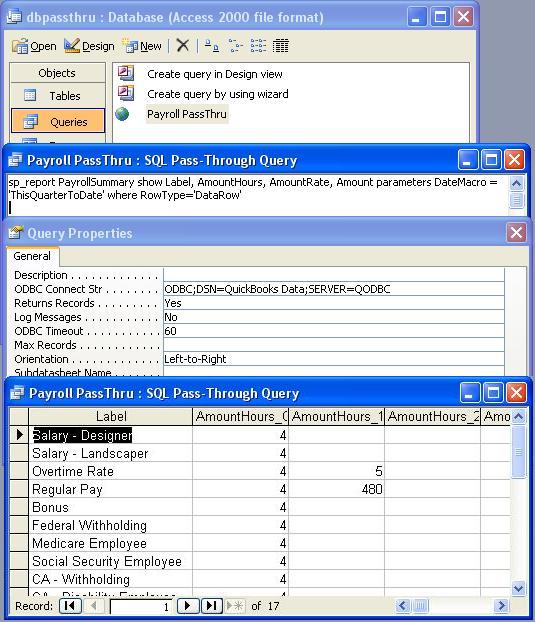 Qodbc Desktop How To Create Pass Through Report Using Microsoft Access 2003 Powered By